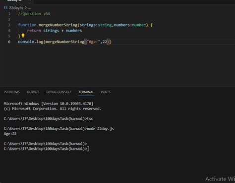 kanwal heer on linkedin 100 days task 22 day task typescript