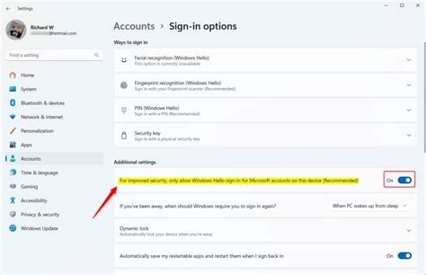 Enable Windows Hello Sign In For Microsoft Accounts In Windows 11