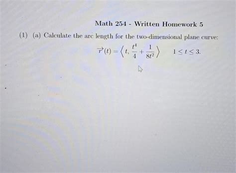 Solved A Calculate The Arc Length For The Chegg
