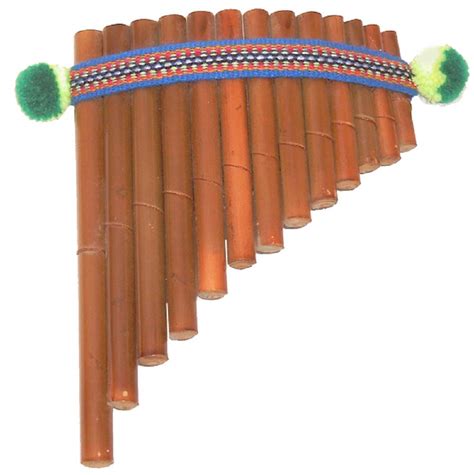 Panpipe made of Bamboo, curved, Brown, 17,5 x 13 cm, pan flute, pan ...
