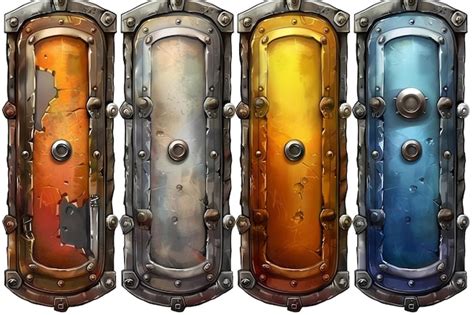 premium photo empty rectangle frames in medieval style for game ui design