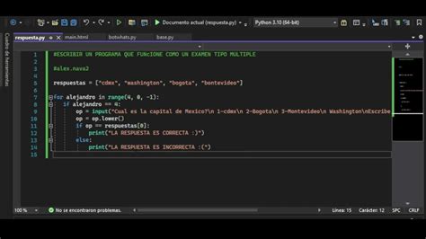 Examen Con Opción Múltiple Programación En Python Youtube