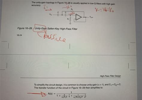 Solved The Unity Gain Topology In Figure Is Usually Chegg Com