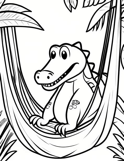 Раскраска Крокодил 9 распечатать Happybrushes