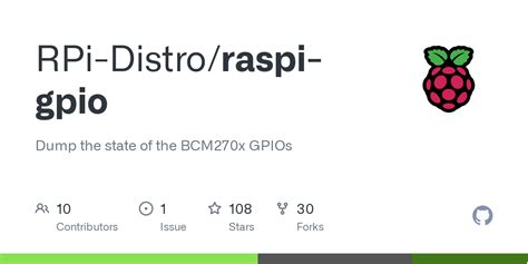 Github Rpi Distro Raspi Gpio Dump The State Of The Bcm X Gpios