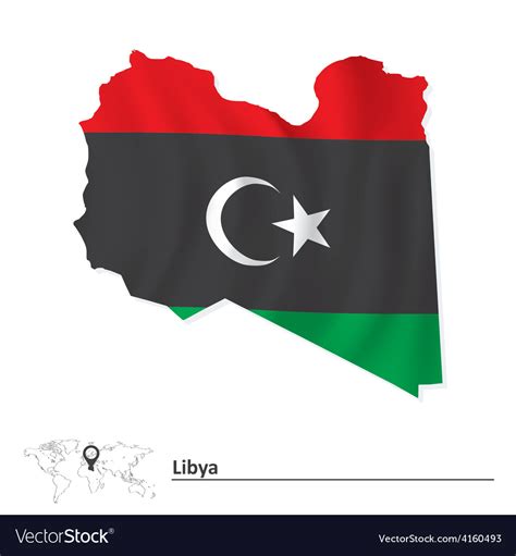 map of libya with flag royalty free vector image