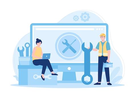 premium vector installing computer software trending concept flat