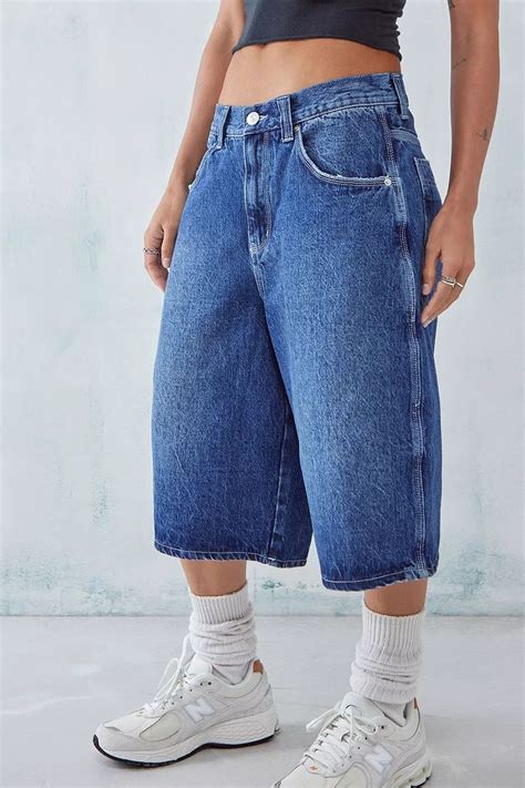 Bdg Nicola Indigo Denim Longline Jorts Mode Vetement Urban
