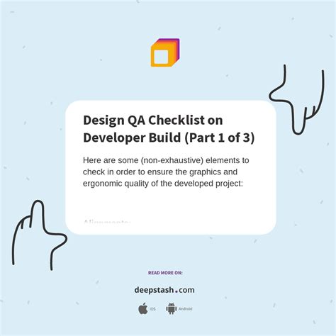 Design QA Checklist On Developer Build Part Of Deepstash