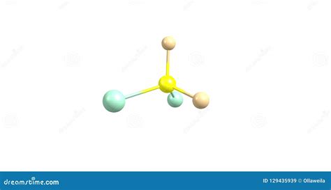 Dichlorodifluoromethane Molecular Structure Isolated On White Royalty Free Illustration