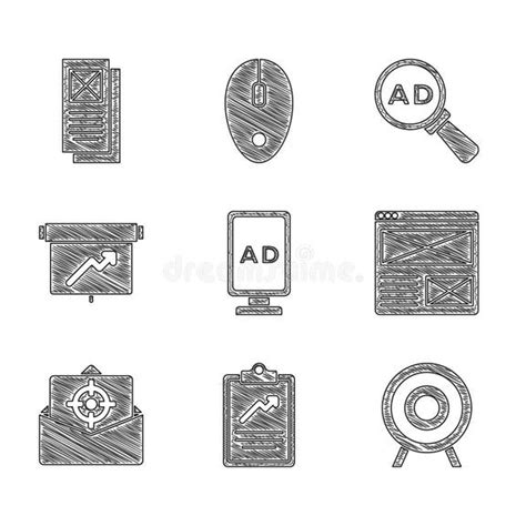Set Advertising Clipboard With Graph Chart Target Sport Browser Window Mail And E Mail