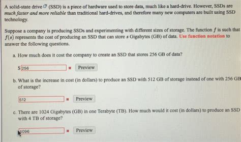 solved a solid state drive ssd is a piece of hardware used