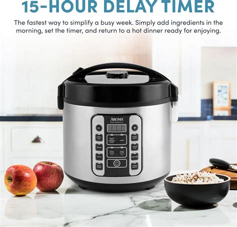 Aroma Digital Rice Cooker 4 Cup Uncooked 8 Cup Cooked Steamer Grain Cooker Multicooker