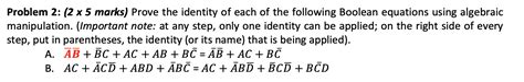 Solved Problem 2 2 X 5 Marks Prove The Identity Of Each