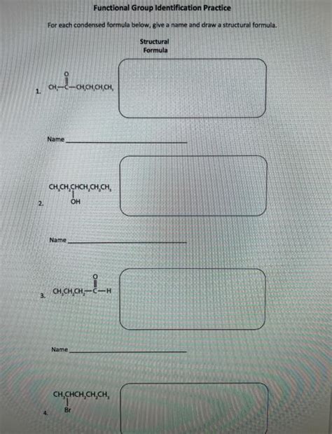 Solved Functional Group Identification Practice For each | Chegg.com