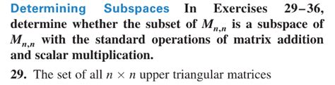 solved determining subspaces in exercises 29 36 determine