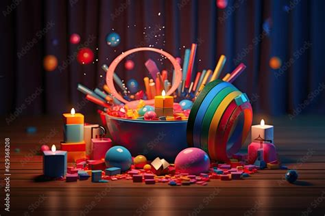 Insightful Dimensions Bright And Visual 3d Web Analytics Display Generative Ai Stock