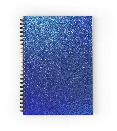 Night Sky Sparkly Blue Glitter Spiral Notebook Blue Spiral Notebook