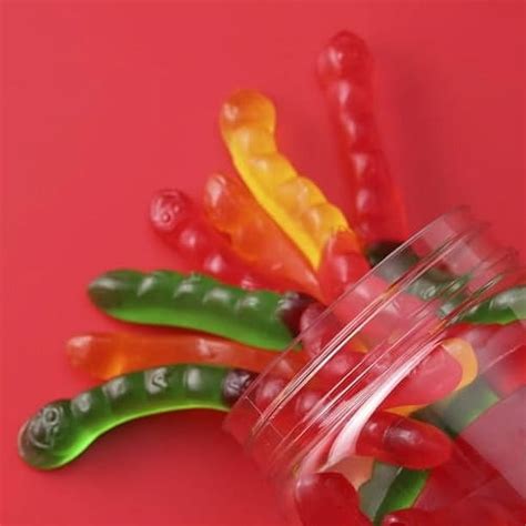 Gummy Worms Assorted Flavors Gummies Candy In Jar 12 Oz Gummy