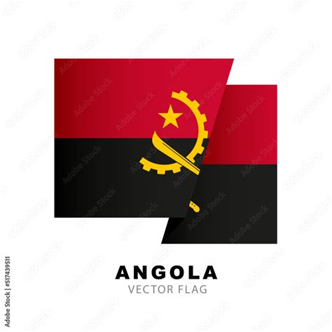 Colorful Angolan Flag Logo Flag Of Angola Vector Illustration