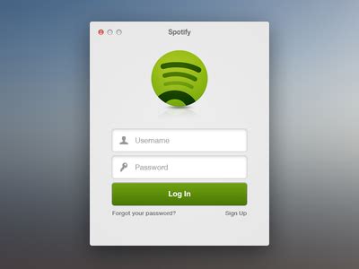 Spotify Login Window Freebbble