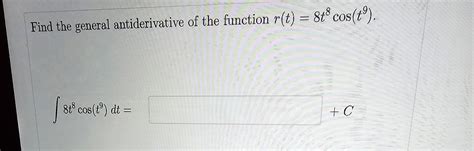 Solved Find The General Antiderivative Of The Function