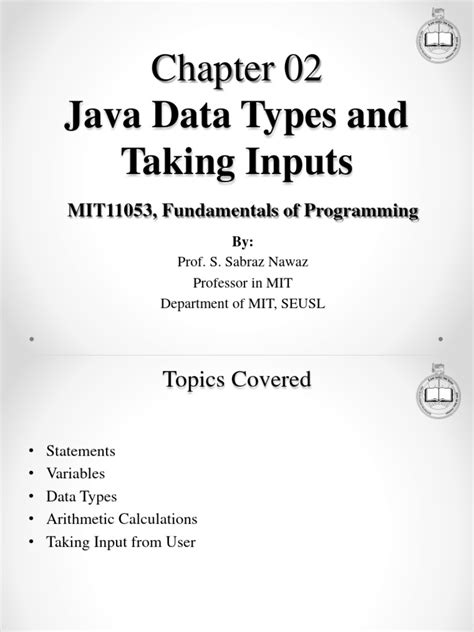 Mit11053 Chapter 02 2023 Pdf Data Type Integer Computer Science