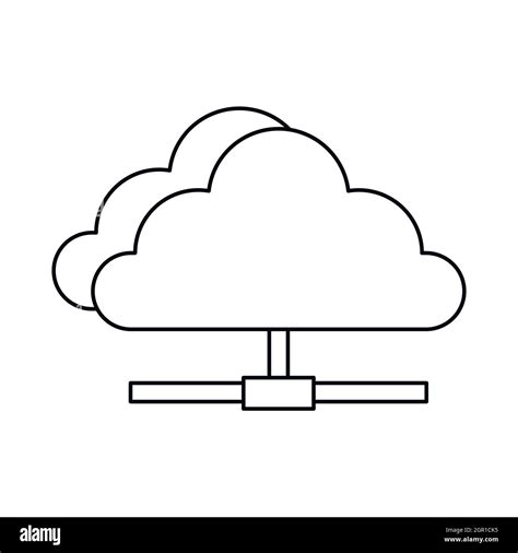 Cloud Network Connection Icon Outline Style Stock Vector Image And Art Alamy