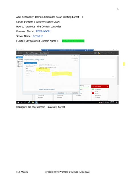 Add Secondary Domain Controller To An Existing Forest Week 06 Pdf Group Policy Computing