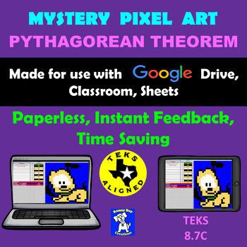 Pythagorean Theorem Mystery Pixel Art By Sunny Boy Creations TPT