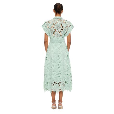 Leo Lin Audrey Lace Short Sleeve Pocket Shirt Midi Dress Tootsies