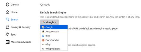 Manage Firefox Search Settings Firefox Help