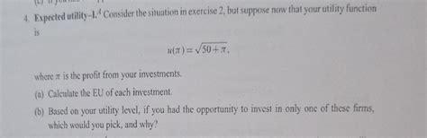 4 Expected Utility 1 A Consider The Situation In