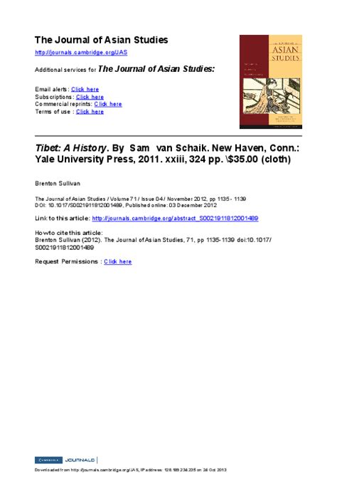 Pdf Review Of Sam Van Schaiks Tibet A History