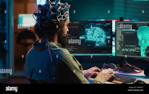Computer Scientist Researching Brain Machine Transferring Conducting