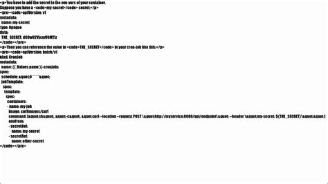 Videohow Can I Put A Kubernetes Secret In A Cronjob Curl Command Youtube