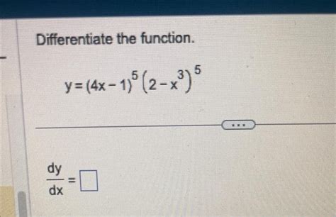 Answered Differentiate The Given Function Bartleby