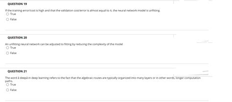 Solved QUESTION If The Training Error Cost Is High And Chegg