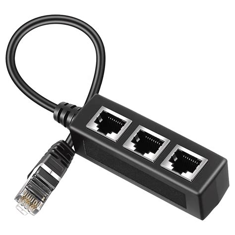 Rj45 Ethernet Splitter Adapter Ethernet Splitter 1 To 3 For Home Office School Network