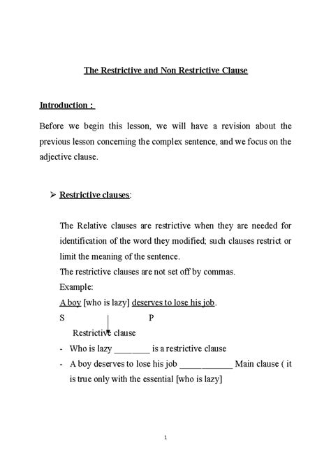 Written Expression 4 Course Tutorials The Restrictive And Non Restrictive Clause