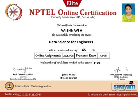 vaishnavi ayyappan on linkedin nptel