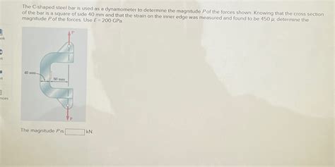Solved The C Shaped Steel Bar Is Used As A Dynamometer To