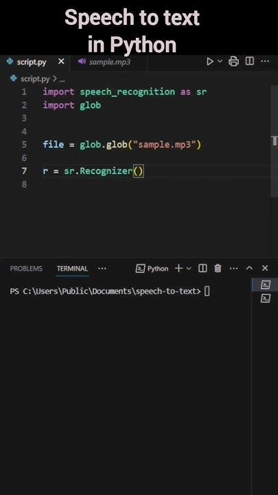 Convert Speech To Text In Python Youtube