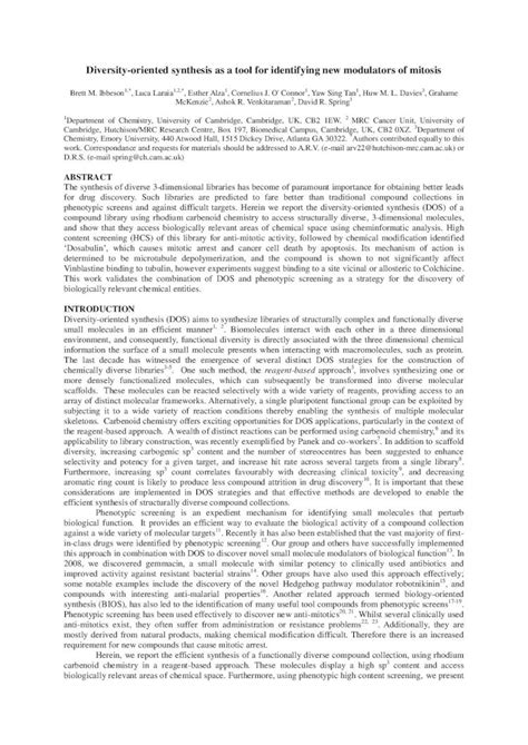 Pdf Diversity Oriented Synthesis As A Tool For Identifying New