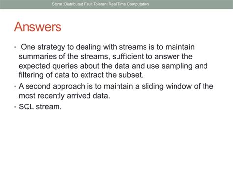 storm a distributed fault tolerant real time computation ppt