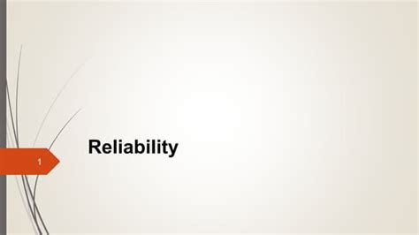 Reliability Pptx Related To Quality Related Pptx
