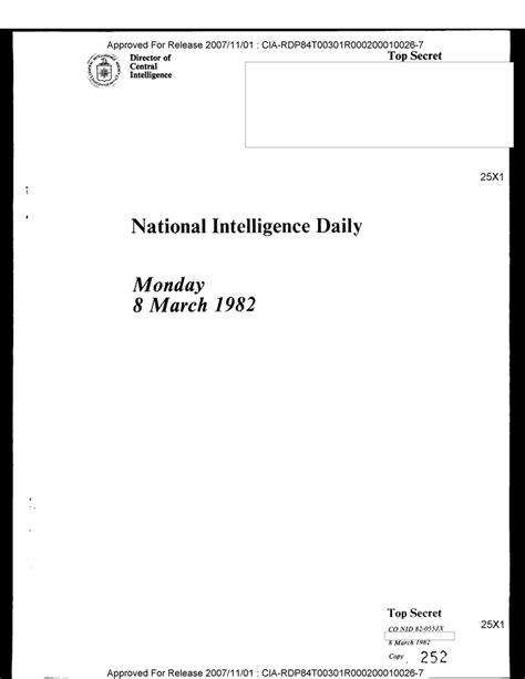 National Intelligence Daily Monday 8 March 1982 Documentcloud