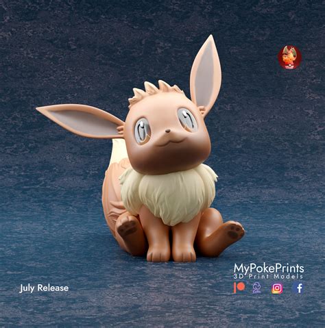 👽 eevee 3 poses pre supported・ 3d file for ・cults