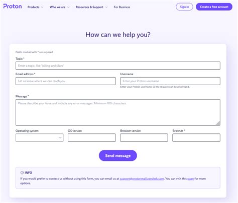 Proton Business Support Page Informs About How Proton Mail Can Be Used To Contact Privately In