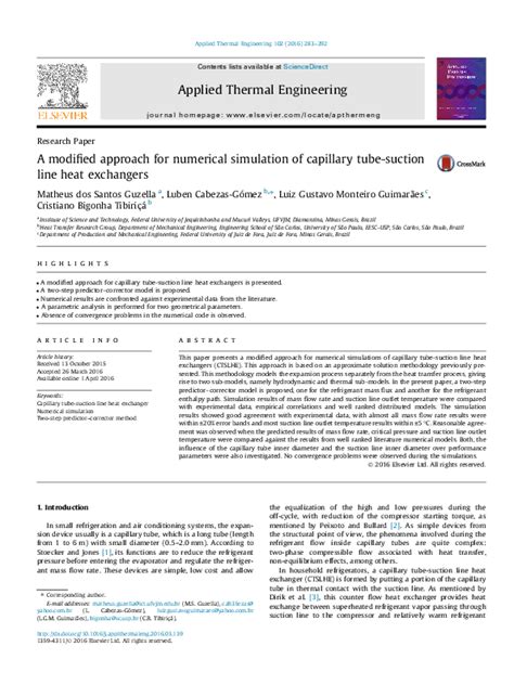 Pdf A Modified Approach For Numerical Simulation Of Capillary Tube